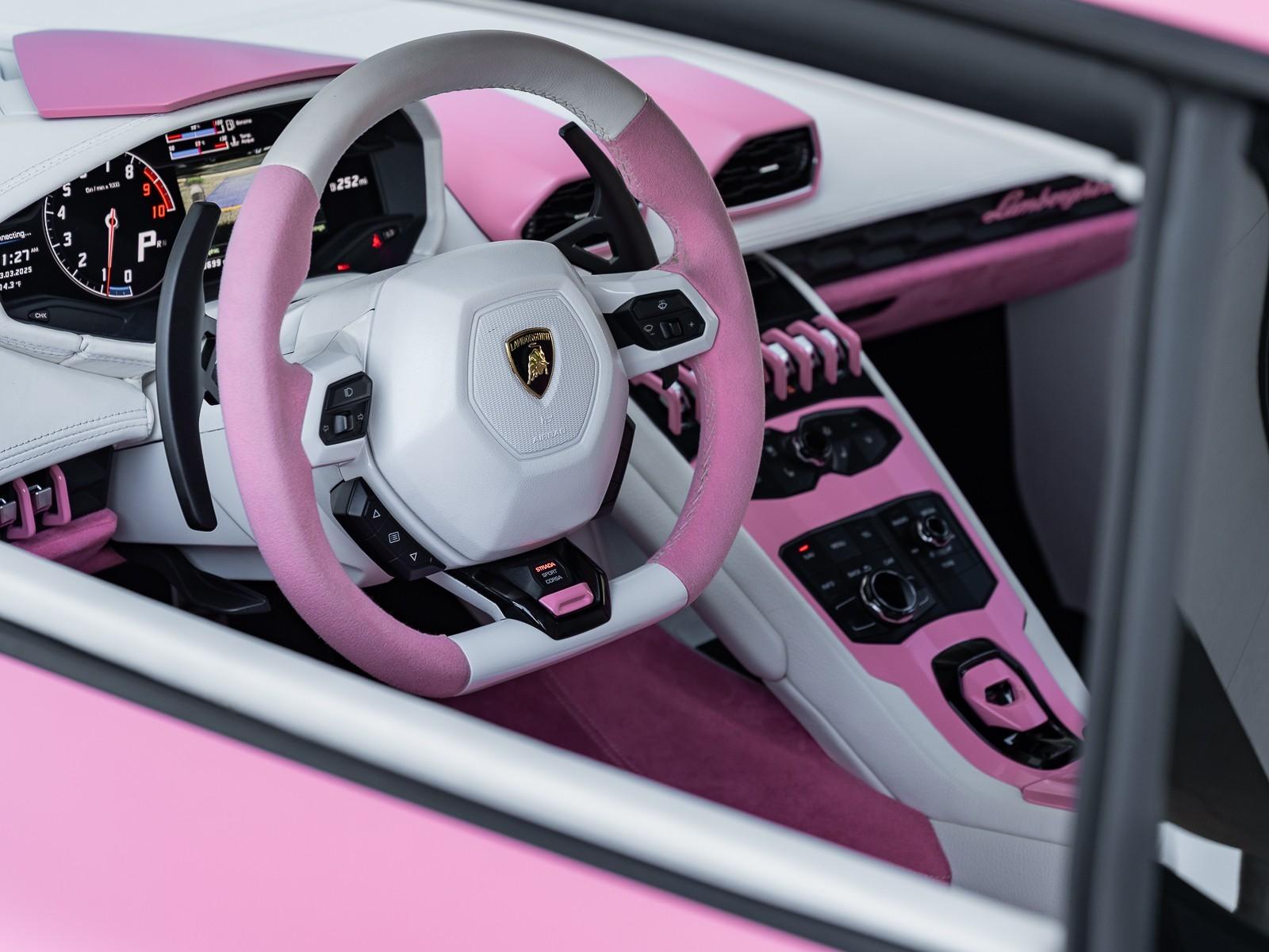 Pink Lamborghini Aventador Interior